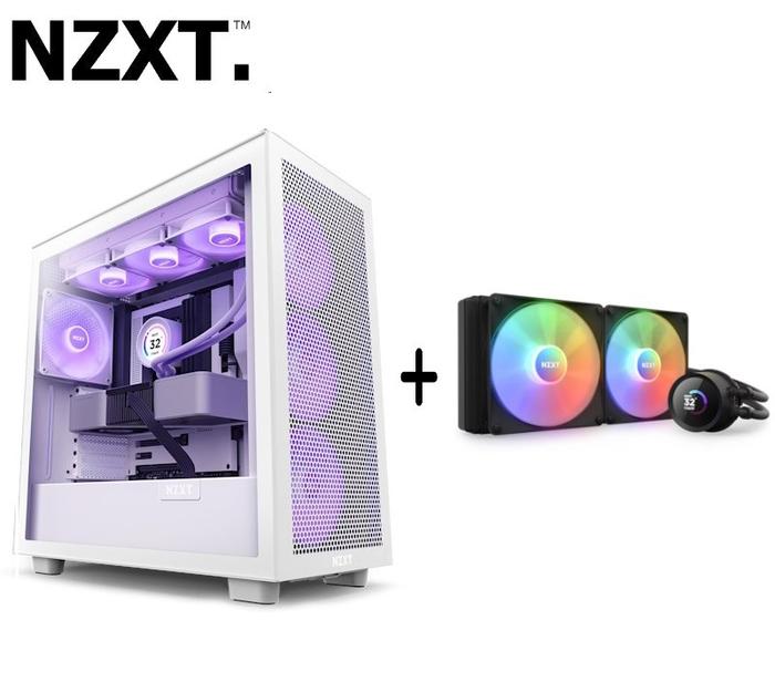 Jual NZXT H7 Flow RGB White Bundle Kraken Elite 280 RGB AIO CPU COOLER ...