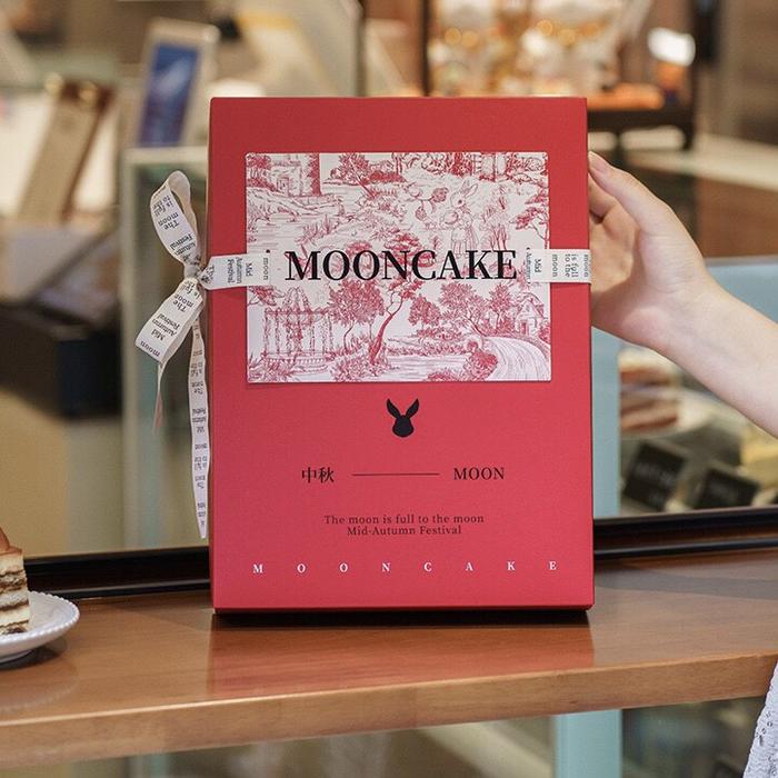 Jual Box Kotak Hadiah Parcel Kemasan Kue Bulan Mooncake Motif Merah ...