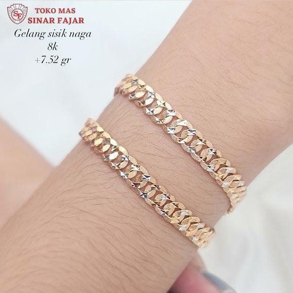 Promo Gelang emas rantai model sisik naga (padat) kadar 8K mulai dari 7 ...