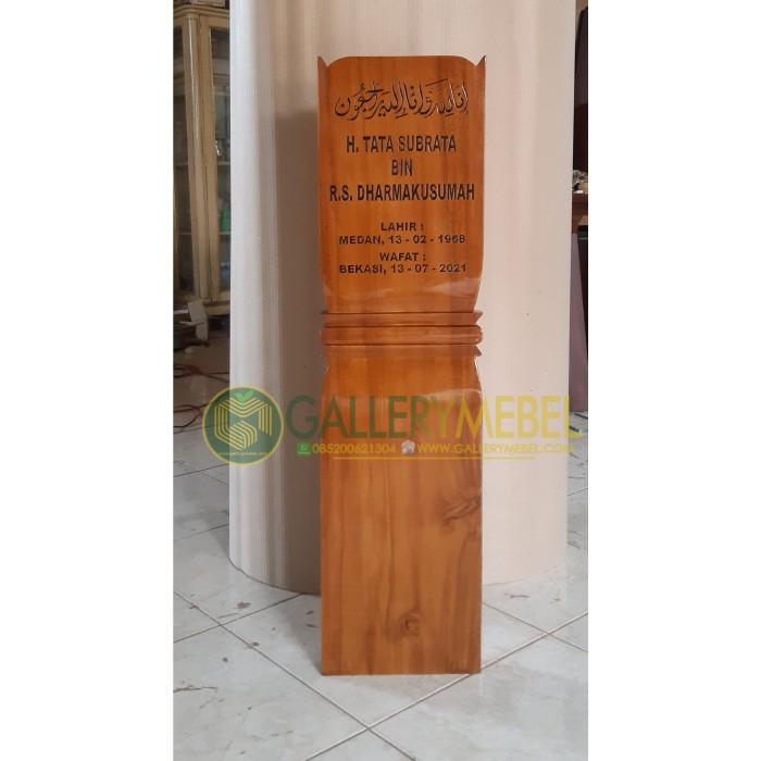 Jual Papan Nisan Makam Kayu Jati dengan Tulisan Nama Ukiran Pahat ...