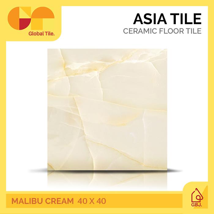 Jual KERAMIK ASIA TILE 40 X 40 MALIBU CREAM / KERAMIK LANTAI MOTIF ...