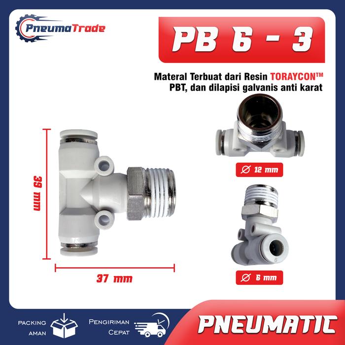Jual PB FITTING ELBOW PNEUMATIC SELANG PB - PB 6-3 - Kota Surabaya ...