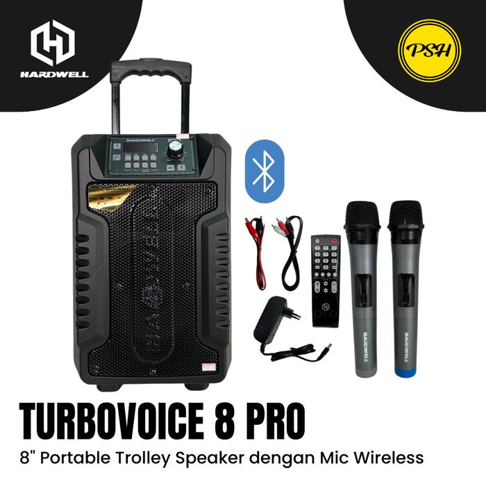 Jual Hardwell Turbovoice 8 Pro Speaker Portable 8" Trolley Koper Roda ...