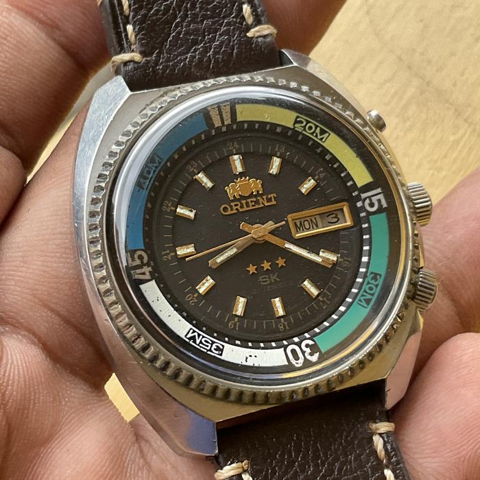 Jual JAM KUNO ORIENT SK DIVER BROWN ORI BAMBINO MFORCE MAKO STAR - Kota ...