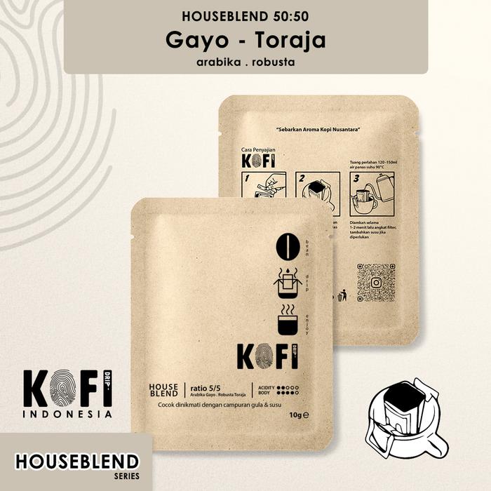 Promo Drip Bag KOFI House Blend - Arabika Gayo, Robusta Toraja 10gram ...