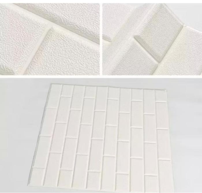 Jual Wallpaper Dinding 3D Foam Bata Putih Motif Kulit Jeruk Ukuran 70cm ...