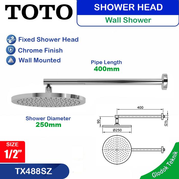 Jual Toto Wall shower head - shower tembok TX 488 SZ - Jakarta Barat - Glodok Teknik Supplier ...
