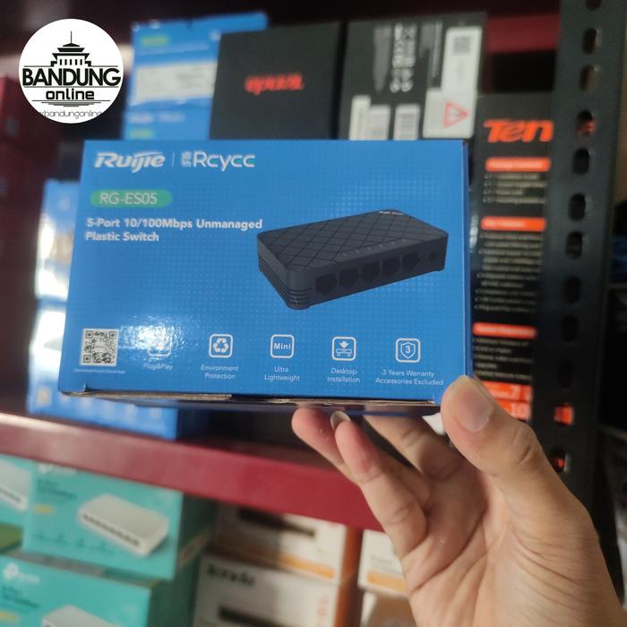 Jual Ruijie RG-ES05 5 Port Switch 100 Mbps Plastic Case 8 Pin Switch ...
