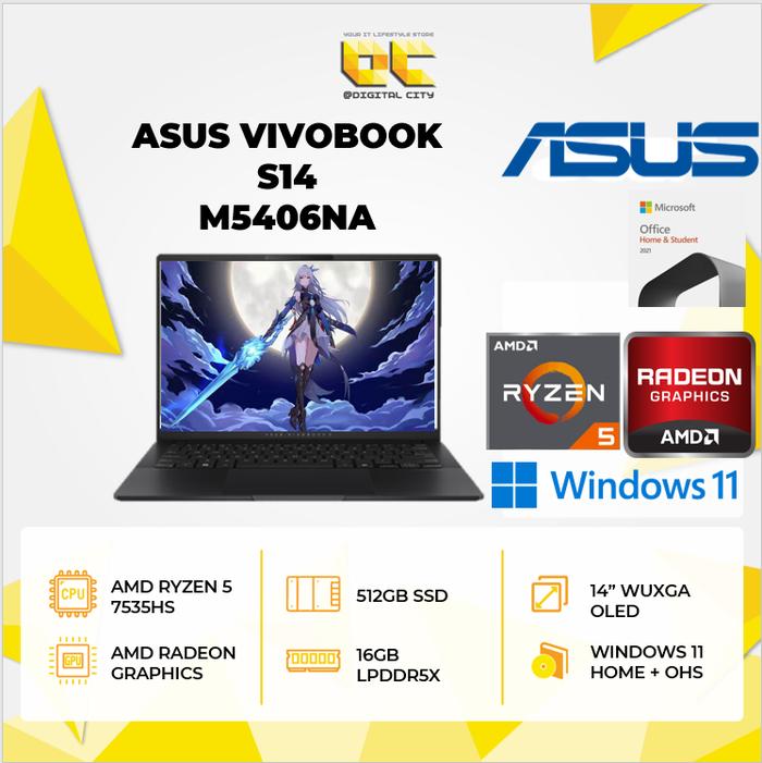 Jual Asus Vivobook S14 M5406NA-OLED552 /Ryzen 5-7535HS/16GB/512GB SSD ...