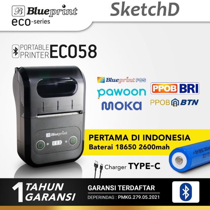 Promo Printer Thermal Portable Bluetooth Eco 58mm Blueprint - Printer ...
