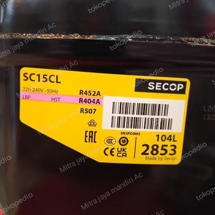 Jual Kompresor/Compressor Secop 1/2PK SC 15CL original 1 phase R404A - Jakarta Barat - Mitra ...