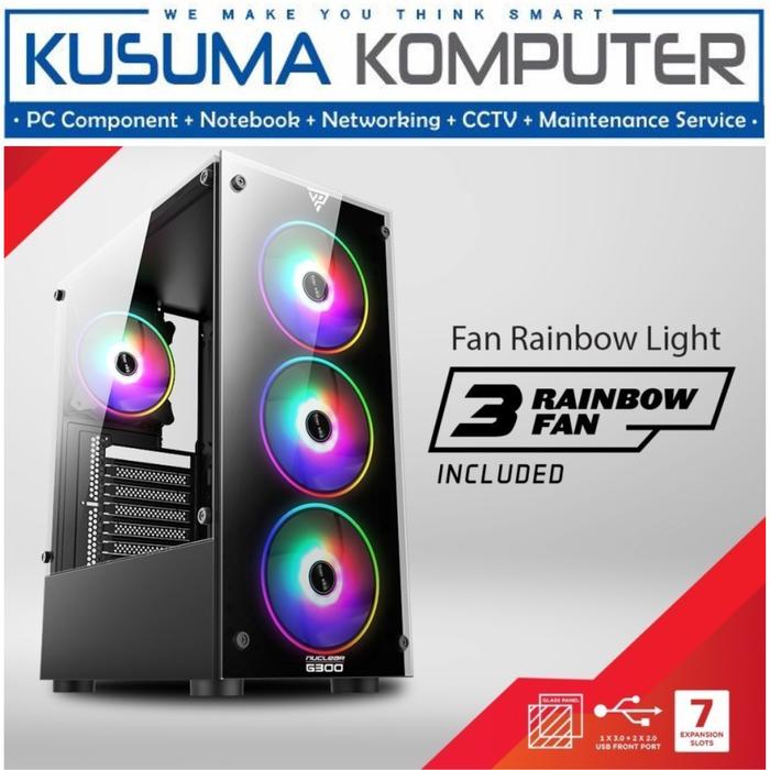Jual Casing VARRO PRIME Nuclear G300 + 3 Fan RGB Micro ATX Gaming Case ...
