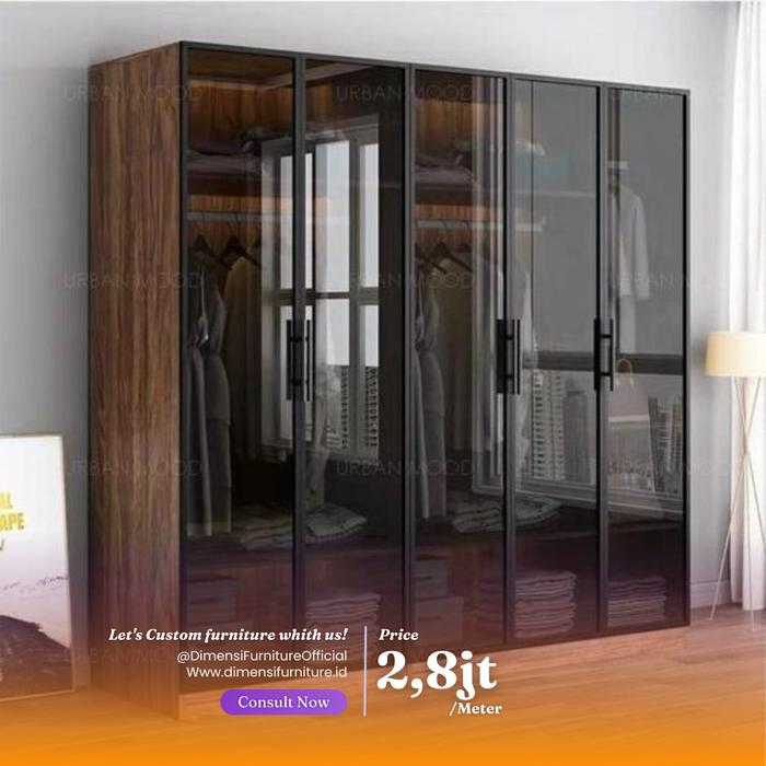 Jual Lemari modern pintu full kaca custom - Jakarta Timur ...