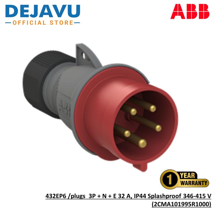 Promo ABB INDUSTRIAL PLUG 432EP6 3P + N + E 32A IP44 - 346-415 V - Kota ...