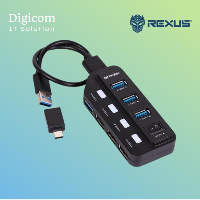 Jual USB HUB REXUS RXH-322 10P V3.0+V.20+FAST CHARGING - Kota Sukabumi - Digicom Sukabumi ...