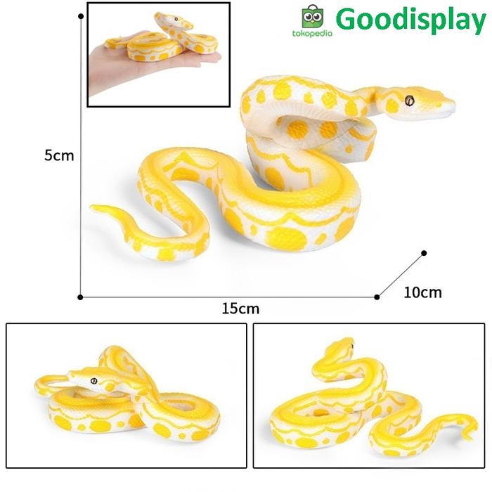 Jual aneka mainan pajangan miniatur hewan ular snake figure kobra piton ...