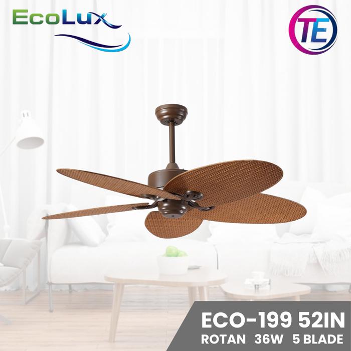 Jual TE Ecolux Eco-199-ROTAN Ecolux Kipas Angin Gantung / kipas angin ...
