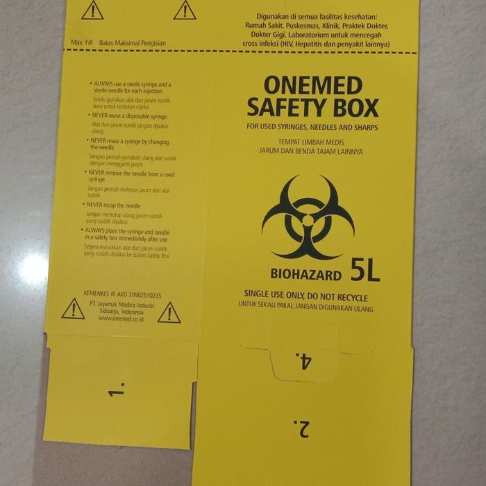 Jual Safety Box 5 Liter / Biohazard / Tempat Sampah Limbah Tajam Medis ...