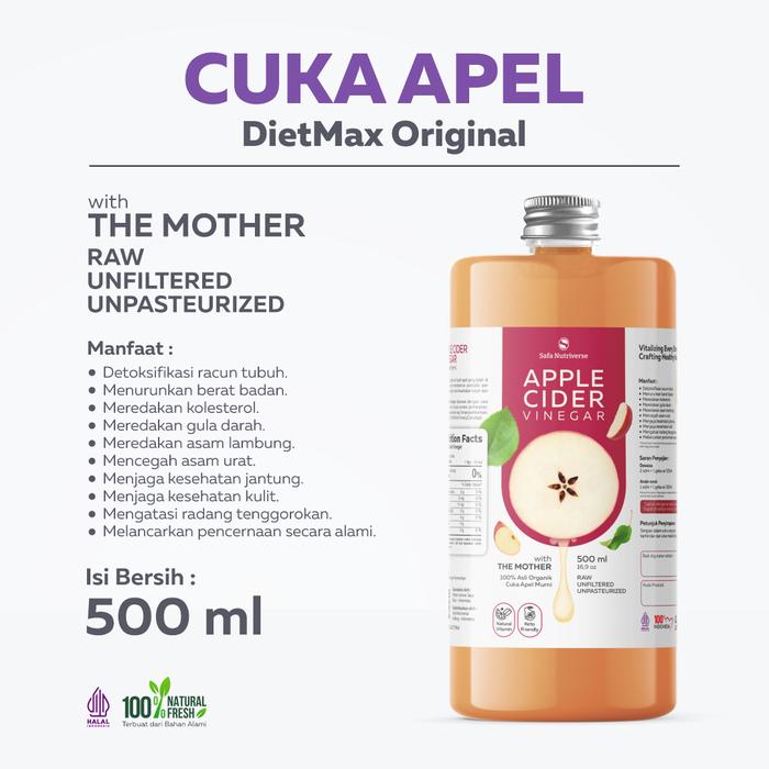 Promo SN CUKA APEL 500ML WITH MOTHER Apple Vinegar Botol Organic ...