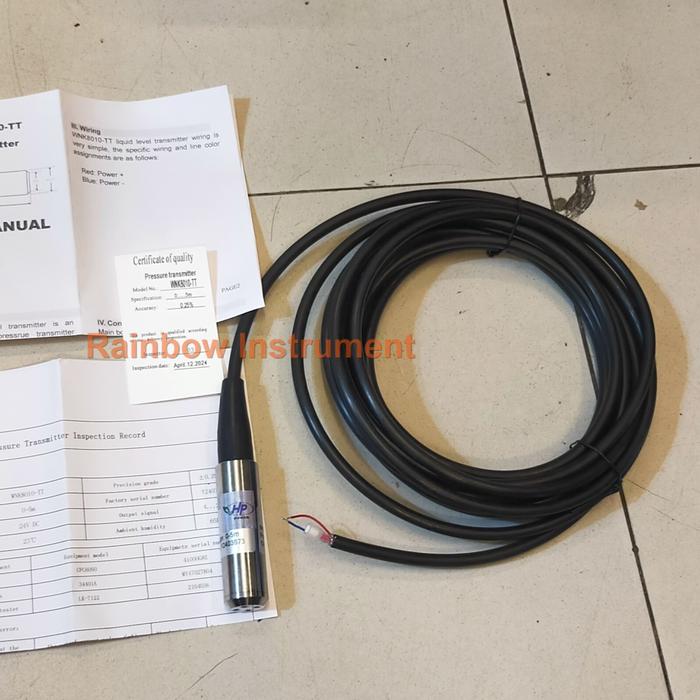 Jual Water Level Transmitter 0-5m 4-20mA Level Sensor Transducer 5m DC 24V Cable 6 Mtr HP Power ...