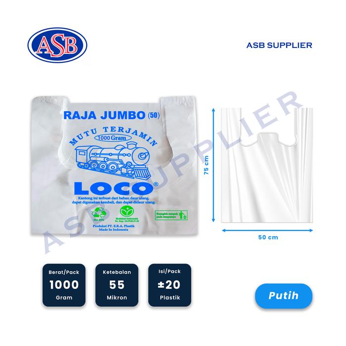 Promo Kantong Plastik Kresek HDPE Loco Ukuran 50 / RAJA JUMBO (1 Kg ...
