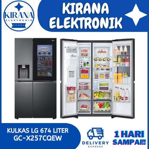 Jual LG GC-X257CQEW KULKAS SIDE BY SIDE 674 LITER INSTAVIEW WITH DIPENSER ICE MAKER / GC ...