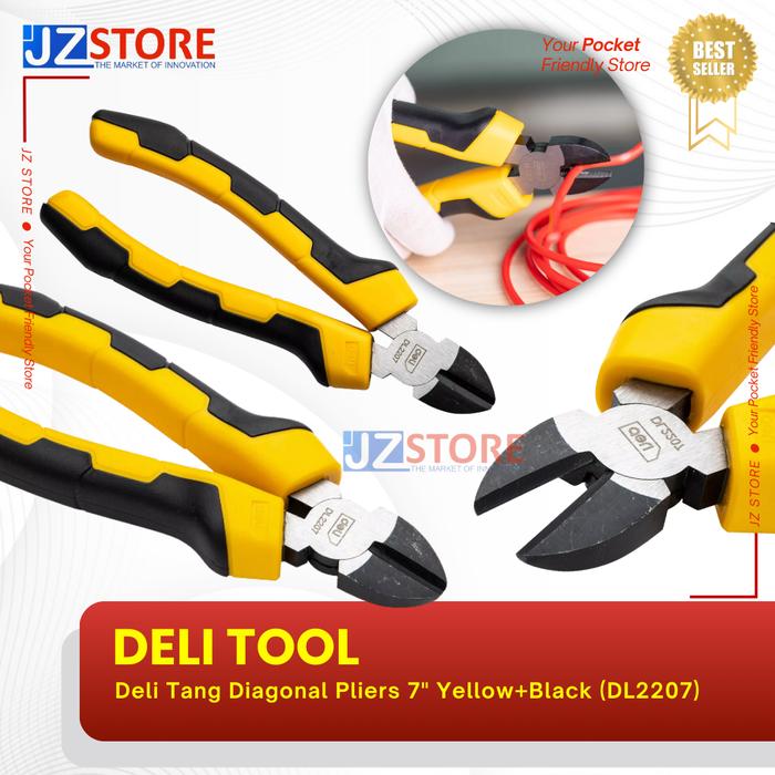 Jual Deli Tang Diagonal Pliers 7" Yellow+Black (DL2207) - Kota Medan ...