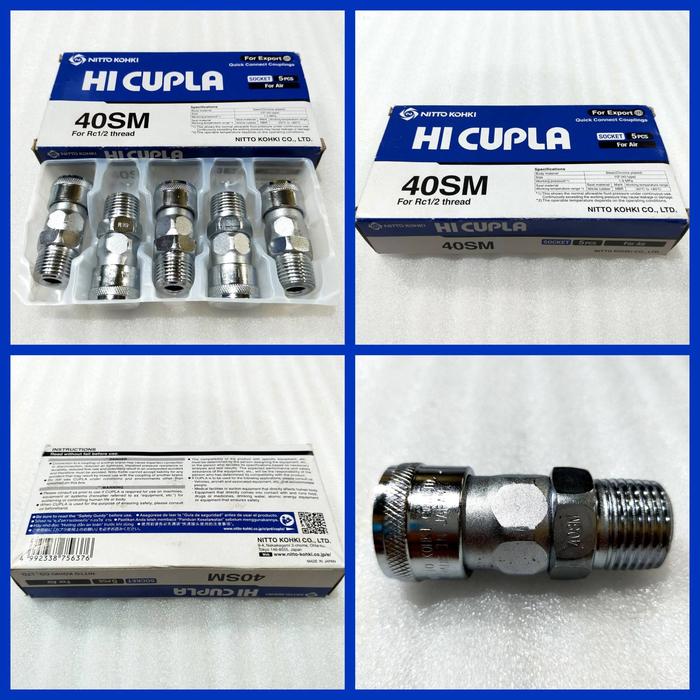Jual NITTO KOHKI Hi Cupla 40SM Socket for 1/2" Male Thread — Steel (Chrome Plated) Quick Coupler ...