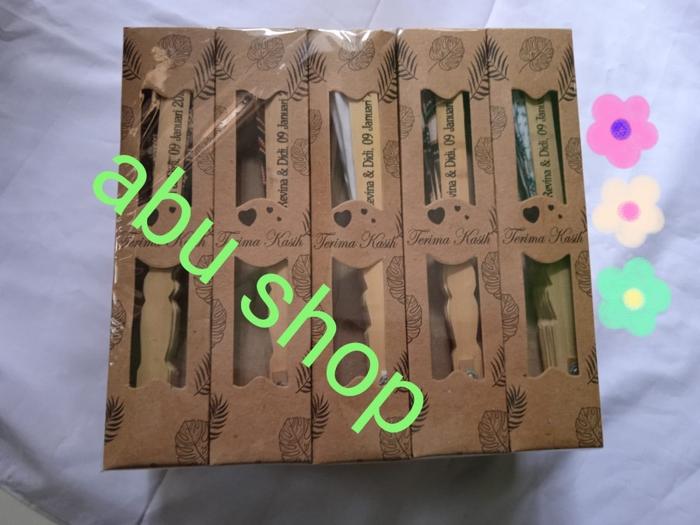Jual Souvenir Kipas Batik Small 18 cm Kemasan Box free sablon nama ...