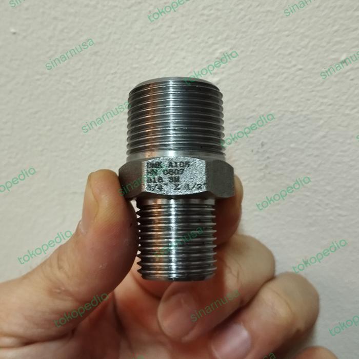 Jual Double Nepel Reducer Besi A105 3000 Psi NPT 3/4 × 1/2 " inchi ...