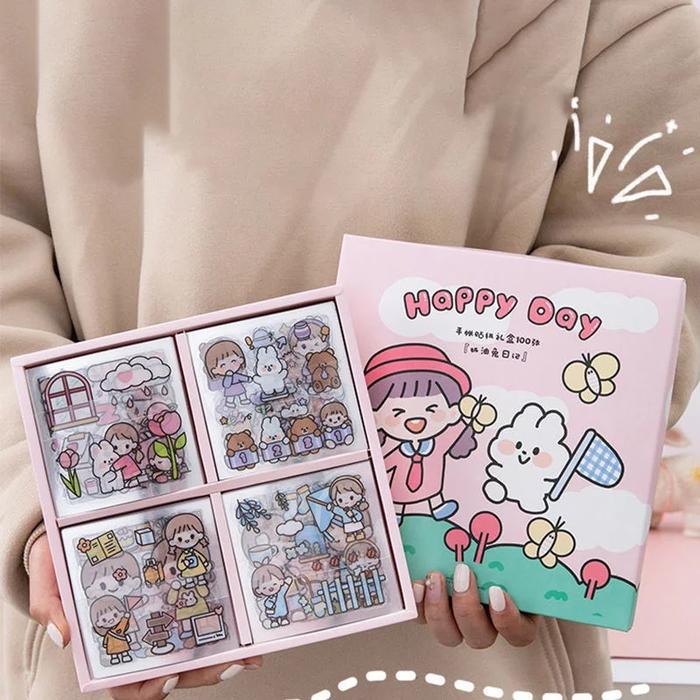 Jual 1 BOX Sticker Tumblr Lucu TELADO 100LEMBAR - Stiker Buku Diary ...