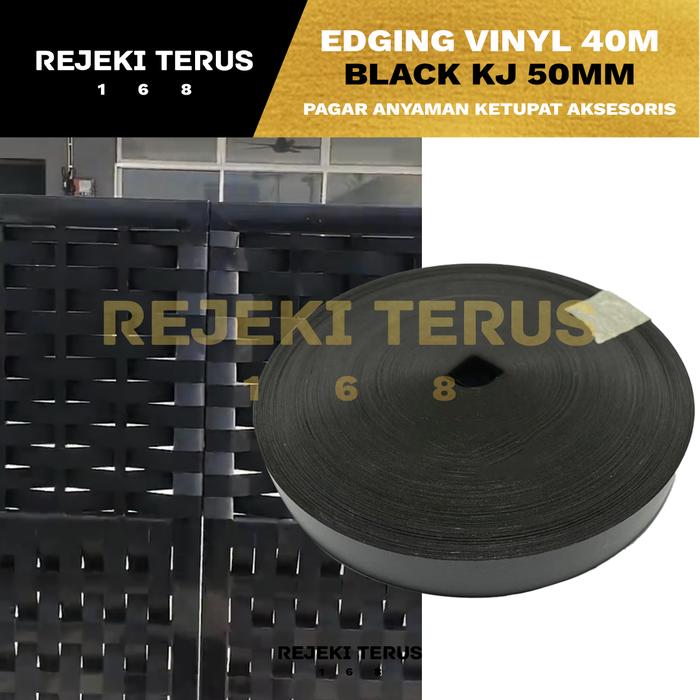 Jual Edging HITAM Lebar 50mm/5cm Vinil Vynil Vinyl Black Kulit Jeruk ...