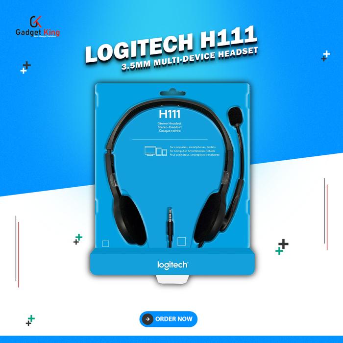 Jual Logitech H111 Stereo Headset Jack 3.5mm Headphone Komputer PC ...