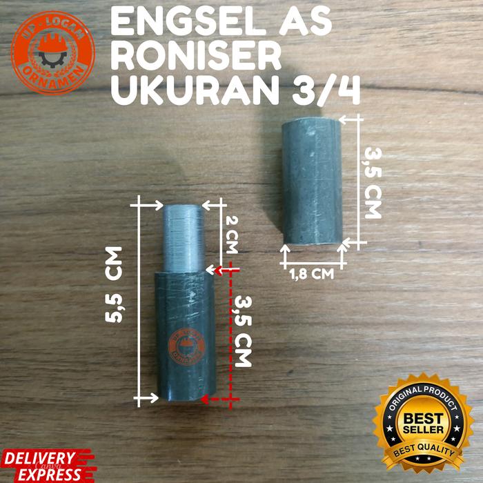 Jual Engsel Bubut Besi AS Roniser Ukuran 3/4 inch , Engsel Pintu Pagar ...