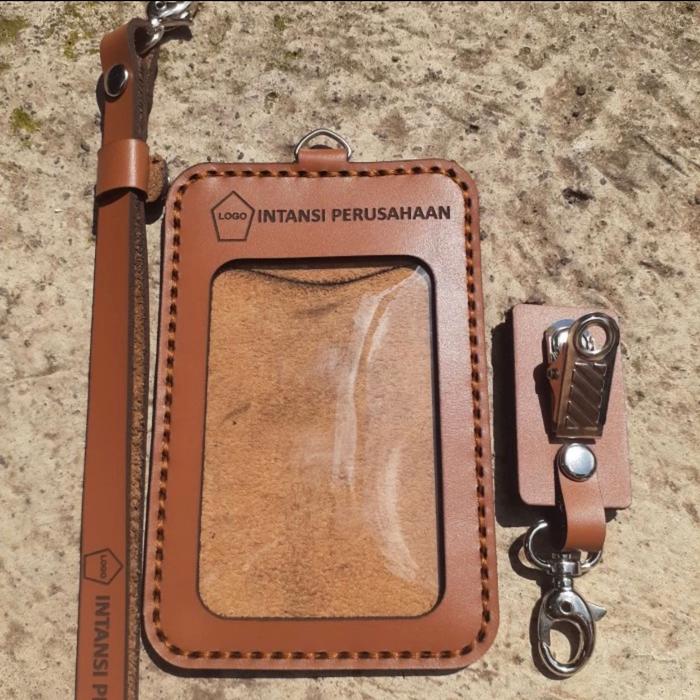 Jual id card holder kulit nametag - 2 lapis tan - Kab. Garut - Pleasure ...
