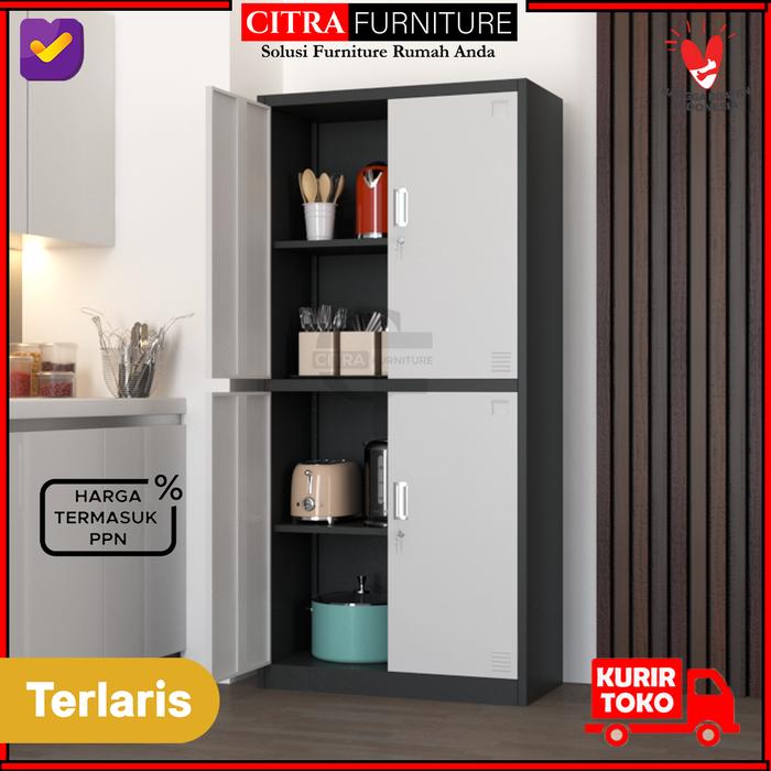 Promo [ SHUMO ] Lemari Dapur Besi Serba guna | Rak Piring Minimalis ...