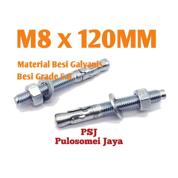 Jual Angkur Trubolt M8 x 120 / Wedge Anchor M8 x 120 Galvanis - Kota ...