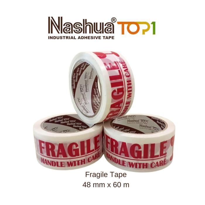 Jual Lakban Fragile Putih Nashua Top1 Lakban OPP Fragile Nashua 48 mm x ...