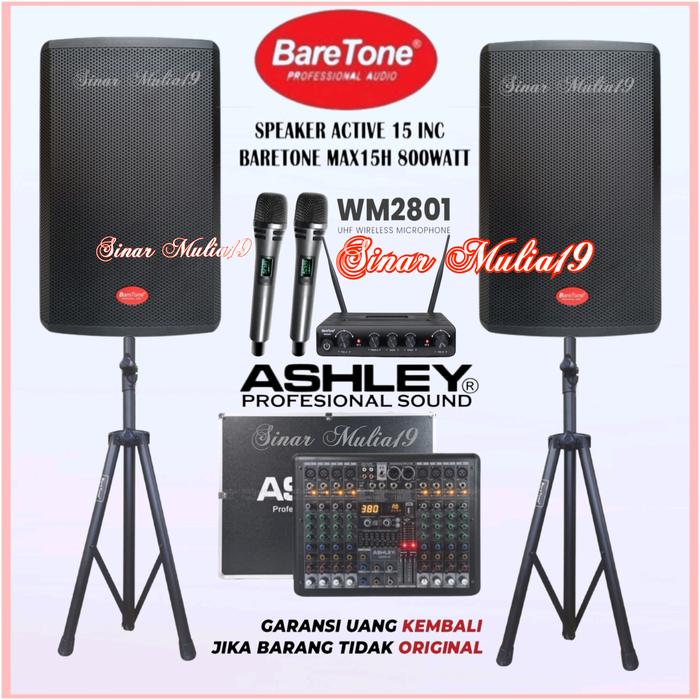 Jual PAKET SOUND SYSTEM OUTDOOR SPEAKER AKTIF BARETONE MAX15H ASHLEY ...