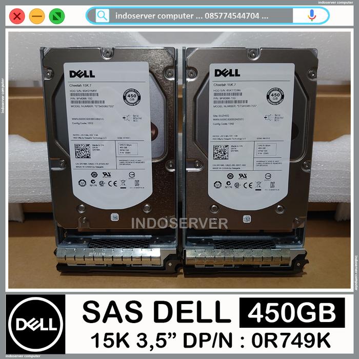 Jual Dell 450GB 6G 15k RPM SAS Hard Disk Drive DP/N 0R749K - Jakarta ...