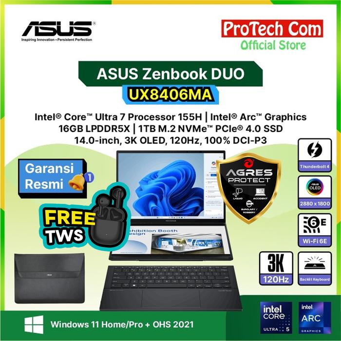 Promo ASUS Zenbook DUO UX8406MA Ultra 7 155H 16GB 1TB 14" 3K OLED W11 ...