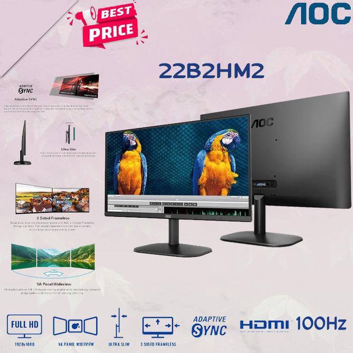Promo MONITOR LED AOC 22B2HM Ultra Slim LED Monitor (21.5"/VA/7ms/75Hz ...