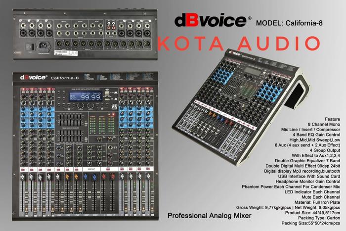 Jual Mixer dbvoice California 8 Original 8 Channel dB Voice - Jakarta ...