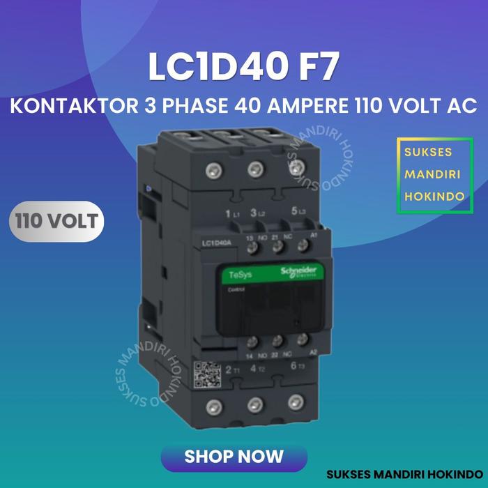 Promo Kontaktor 3P 40A 3 Phase 40 Ampere Coil 110Volt AC 3 Pas 40 Amper Contactor Schneider ...
