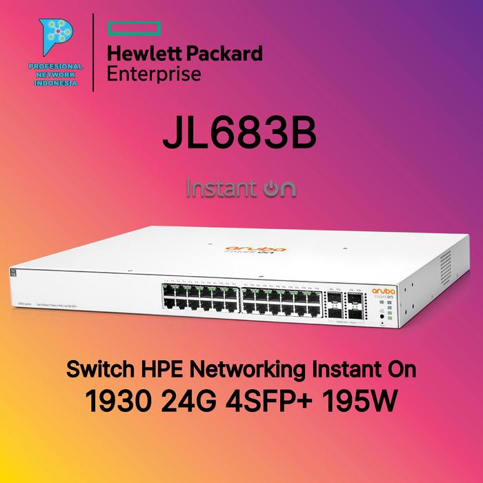 Promo HPE Aruba JL683B Instant On 1930 24G Class4 PoE 4SFP/SFP+ 195W Switch Cicil 0% 3x ...