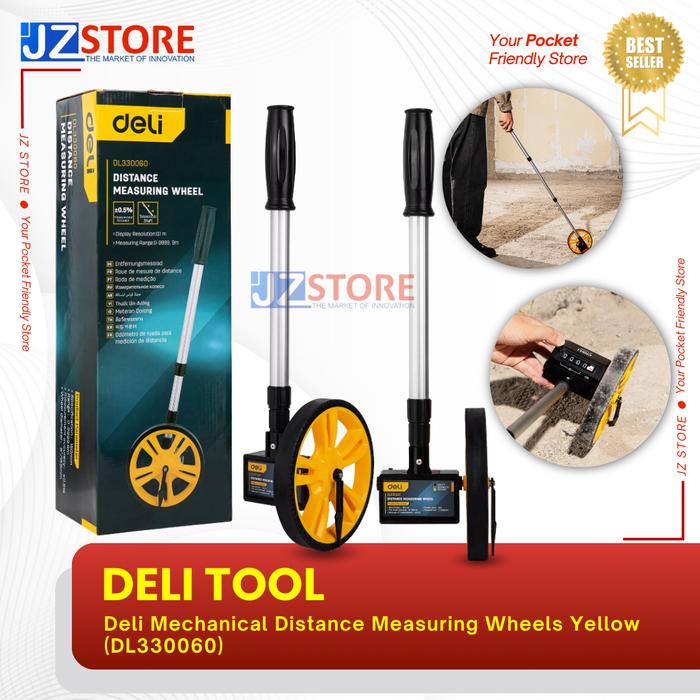 Jual Deli Mechanical Distance Measuring Wheels Yellow (DL330060) - Kota ...