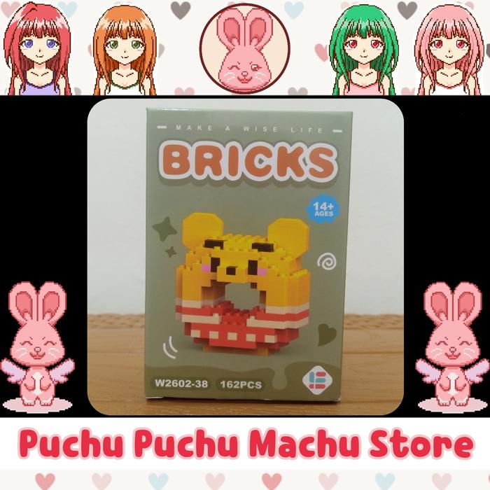 Jual Mainan BRICKS Balok Susun WINNIE THE POOH Bricks Donut Series Nano ...