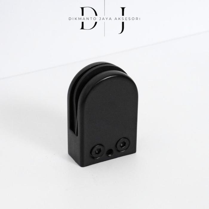 Jual Jepit Kaca Oval Hitam Untuk Tiang Kotak Tanpa Bor Stainless Steel ...