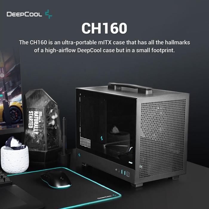 Promo DEEPCOOL CH160 BLACK MINI ITX SFF PC CASE CASING GAMING CHASSIS ...