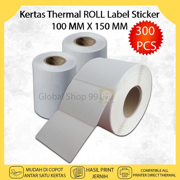 Promo Kertas Thermal Sticker 100x150 Isi 300 PCS LABEL CETAK RESI ...